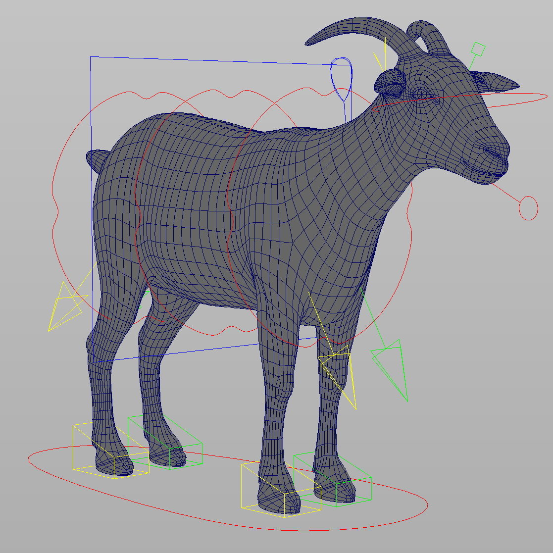 goat fur animation 3d model