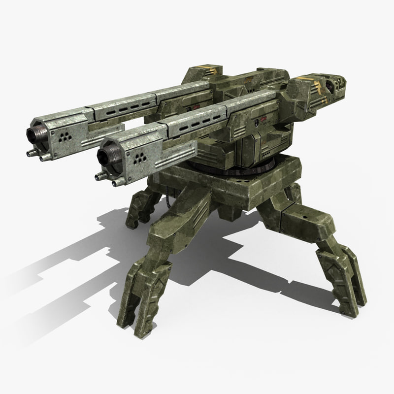 3d model sci-fi turret