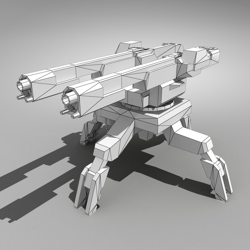 3d model sci-fi turret