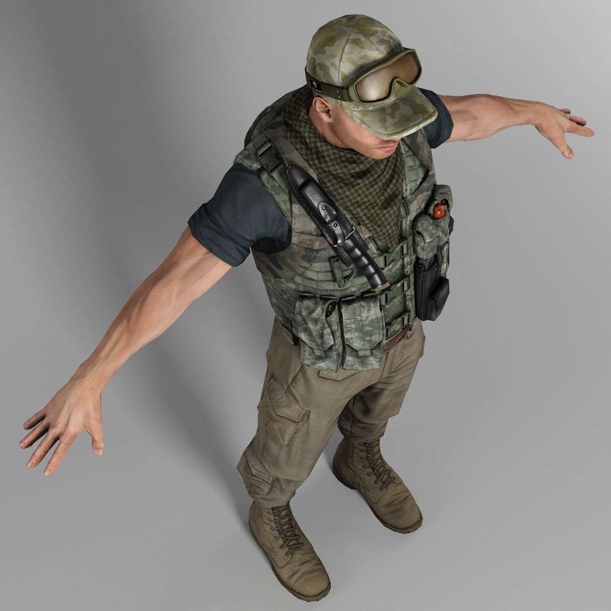 3d model soldier mercenary settings