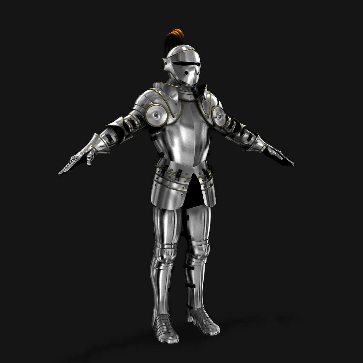 3d 16th century plate armor model