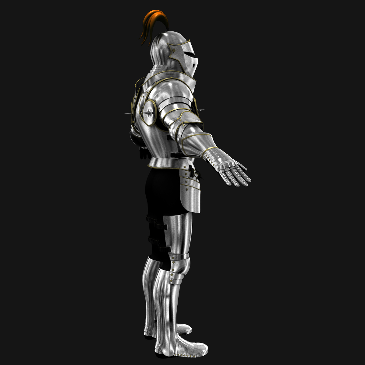 3d 16th century plate armor model