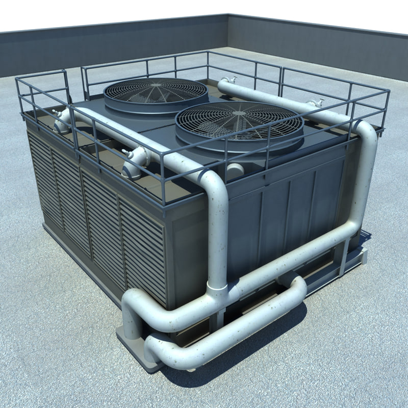 3d large commercial ac unit