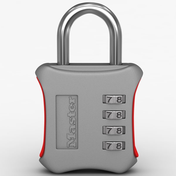 combination padlock master lock 3d model