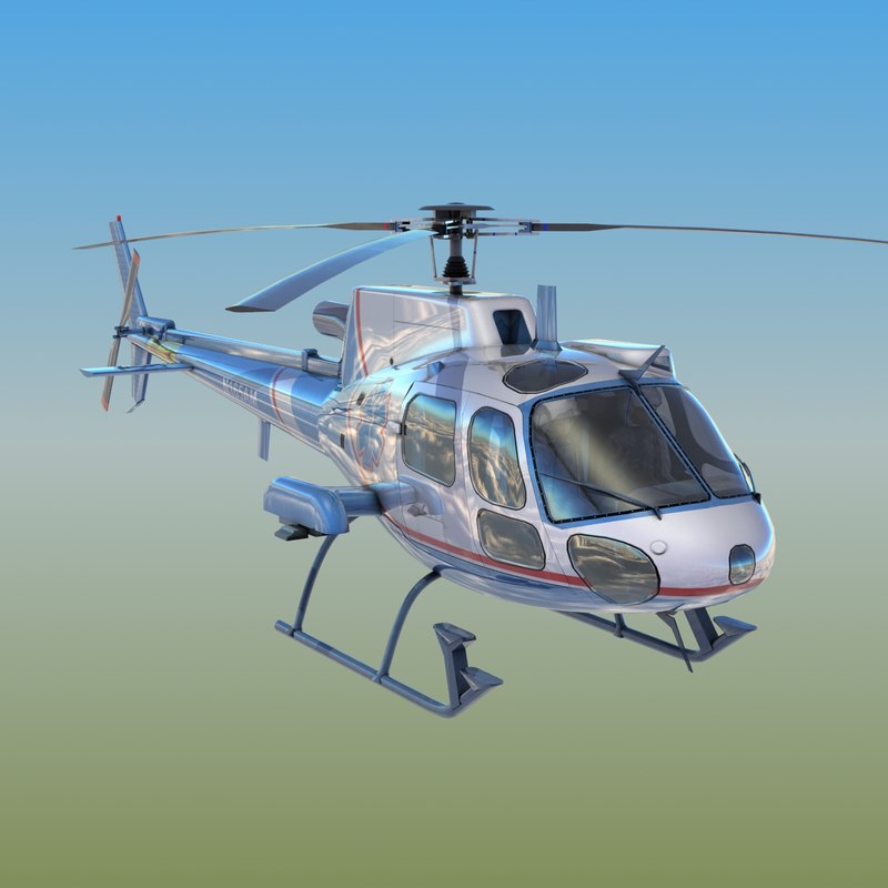 as350 medical rescue helicopter 3d max
