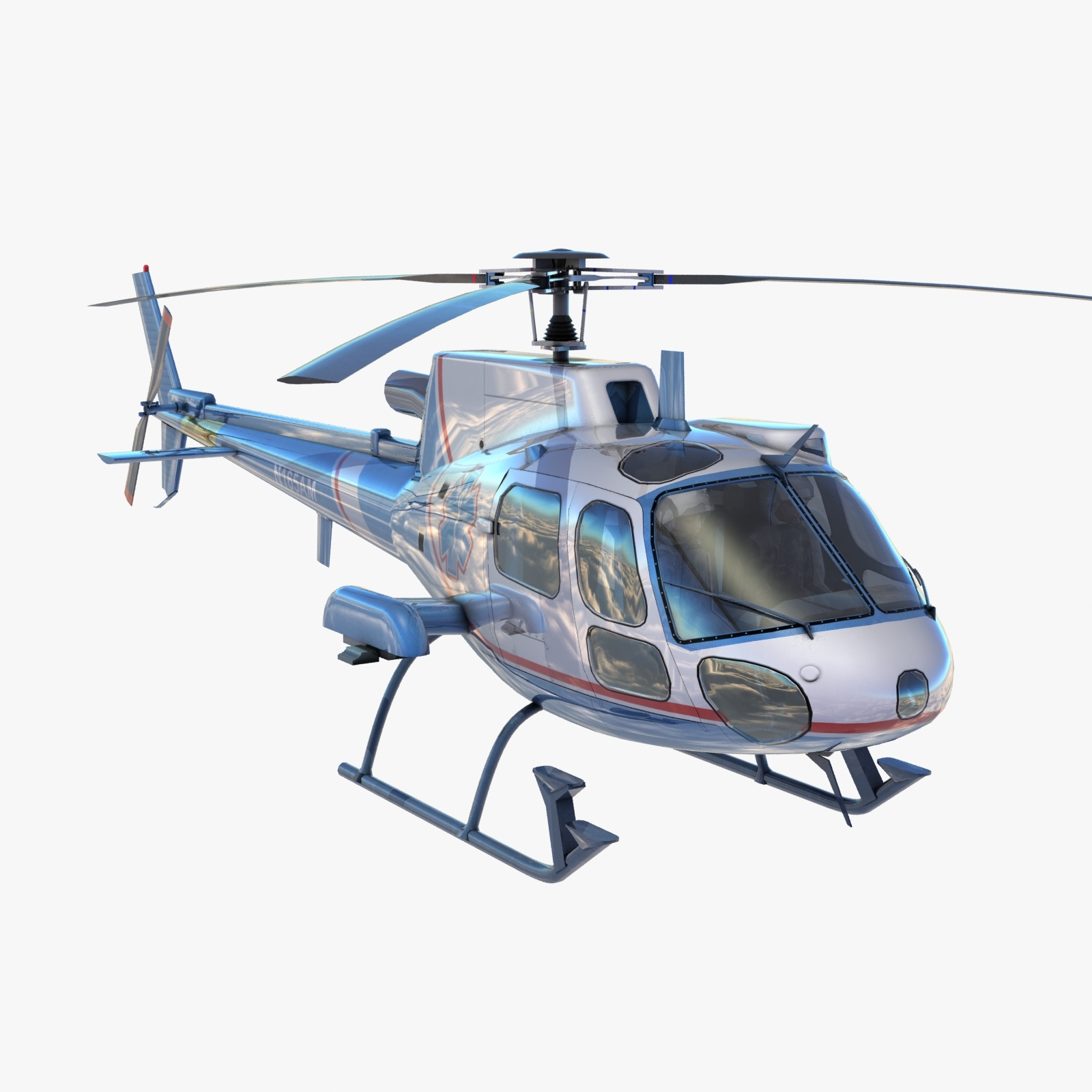 as350 medical rescue helicopter 3d max
