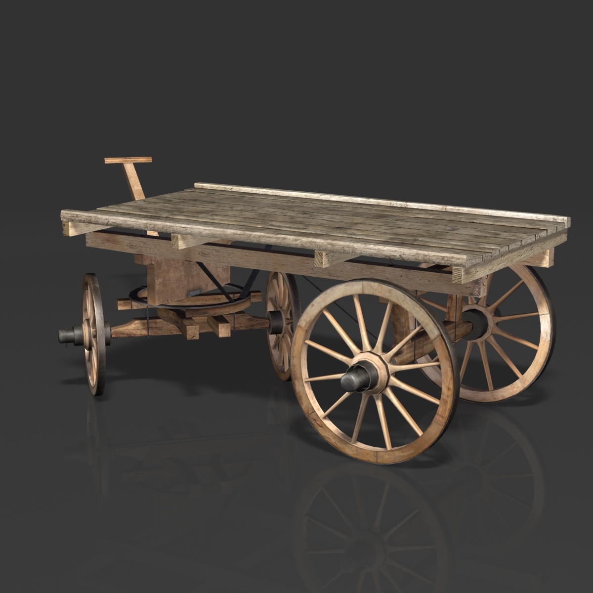 3d wooden carriage cart model