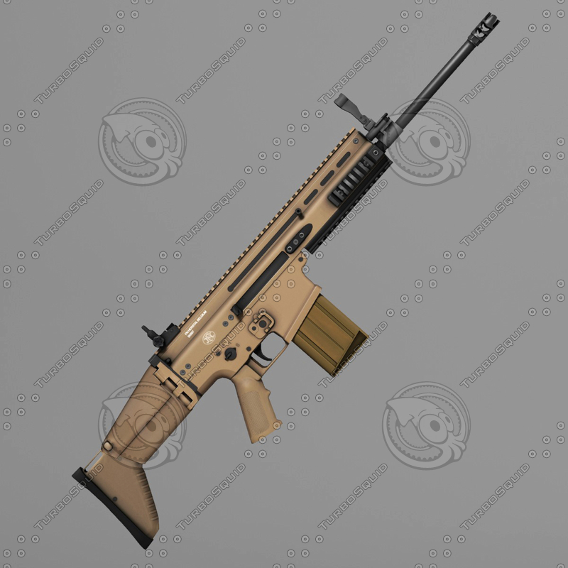 3ds max assault rifle fn scar-h
