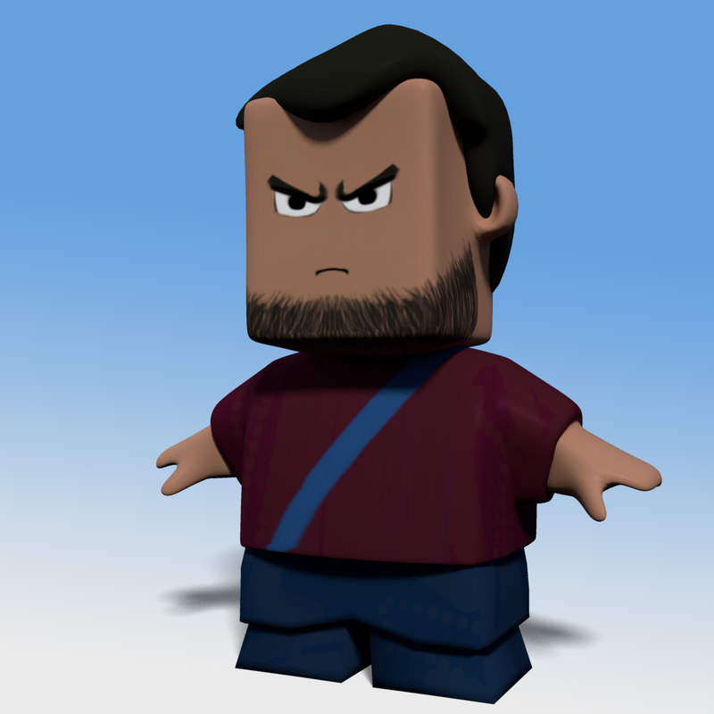 3d squared character
