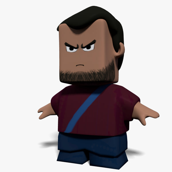 3d squared character