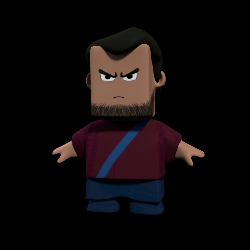3d squared character