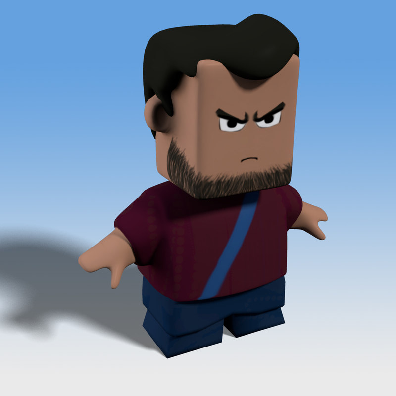 3d squared character