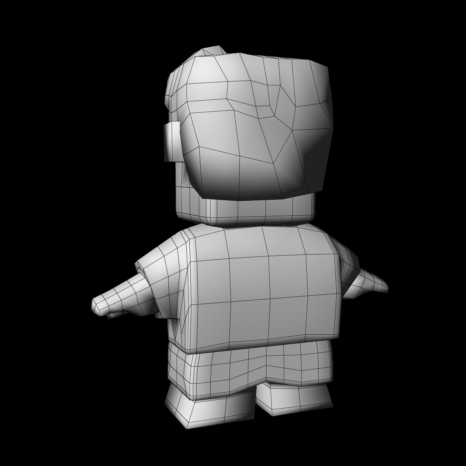 3d squared character