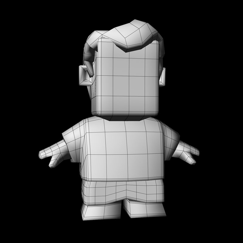 3d squared character
