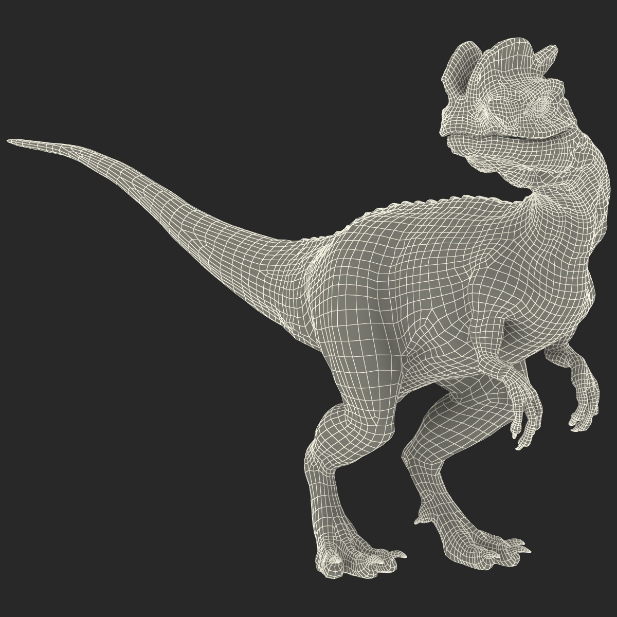 dilophosaurus dinosaur modelled 3d model