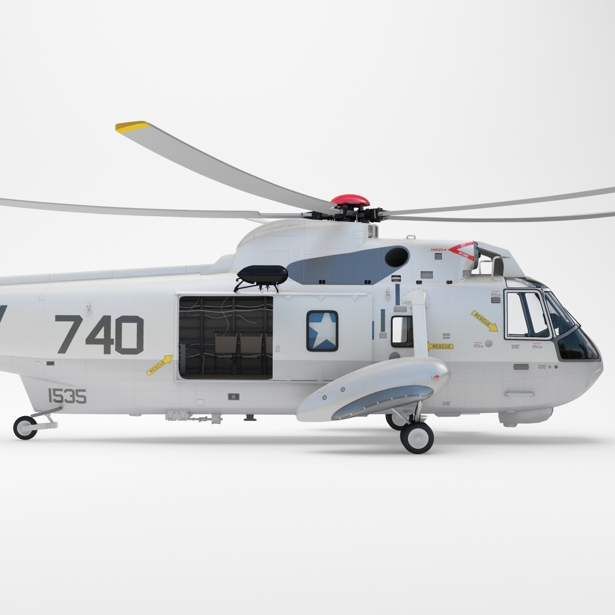 3d model sh-3 sea king rigged