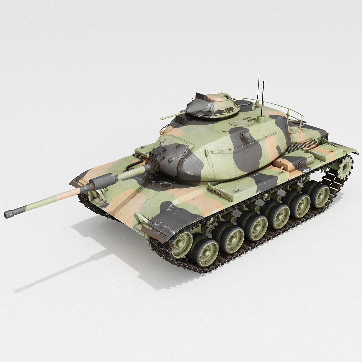 3d model m60 patton combat tank