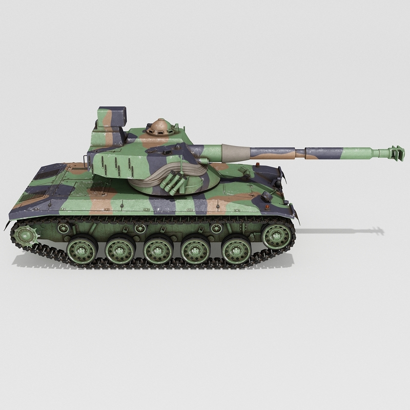 3d model austrian sk-105 light tank