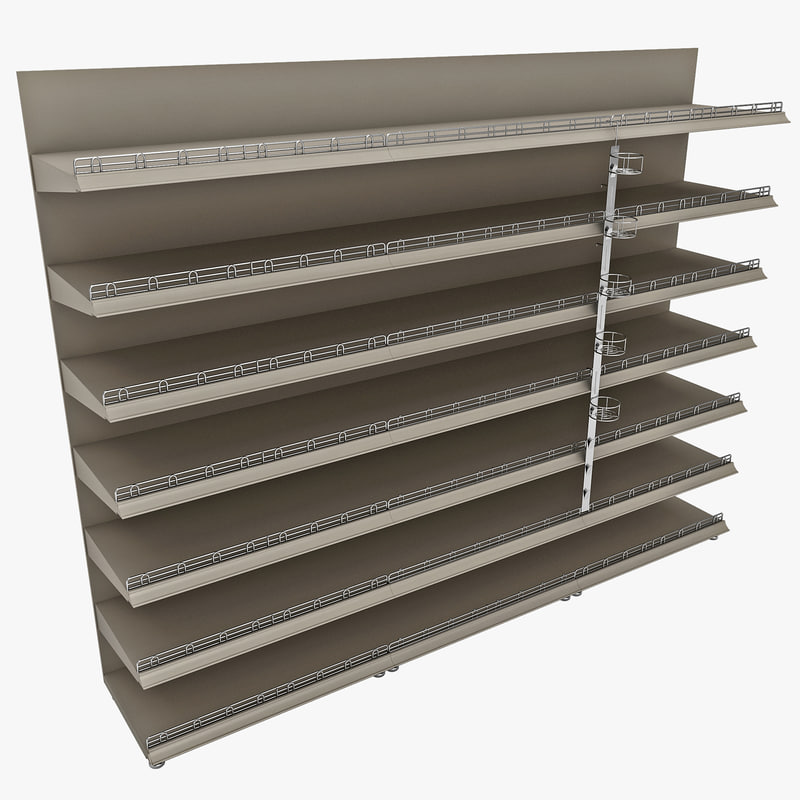 3d supermarket shelf model