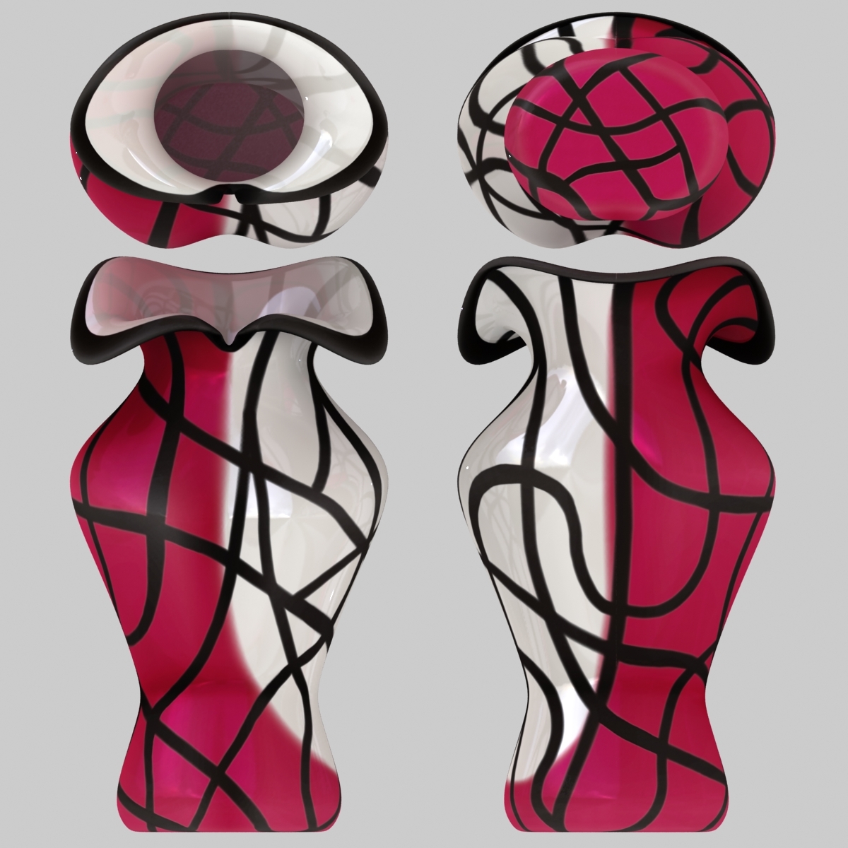 3d realistic human shaped vase model