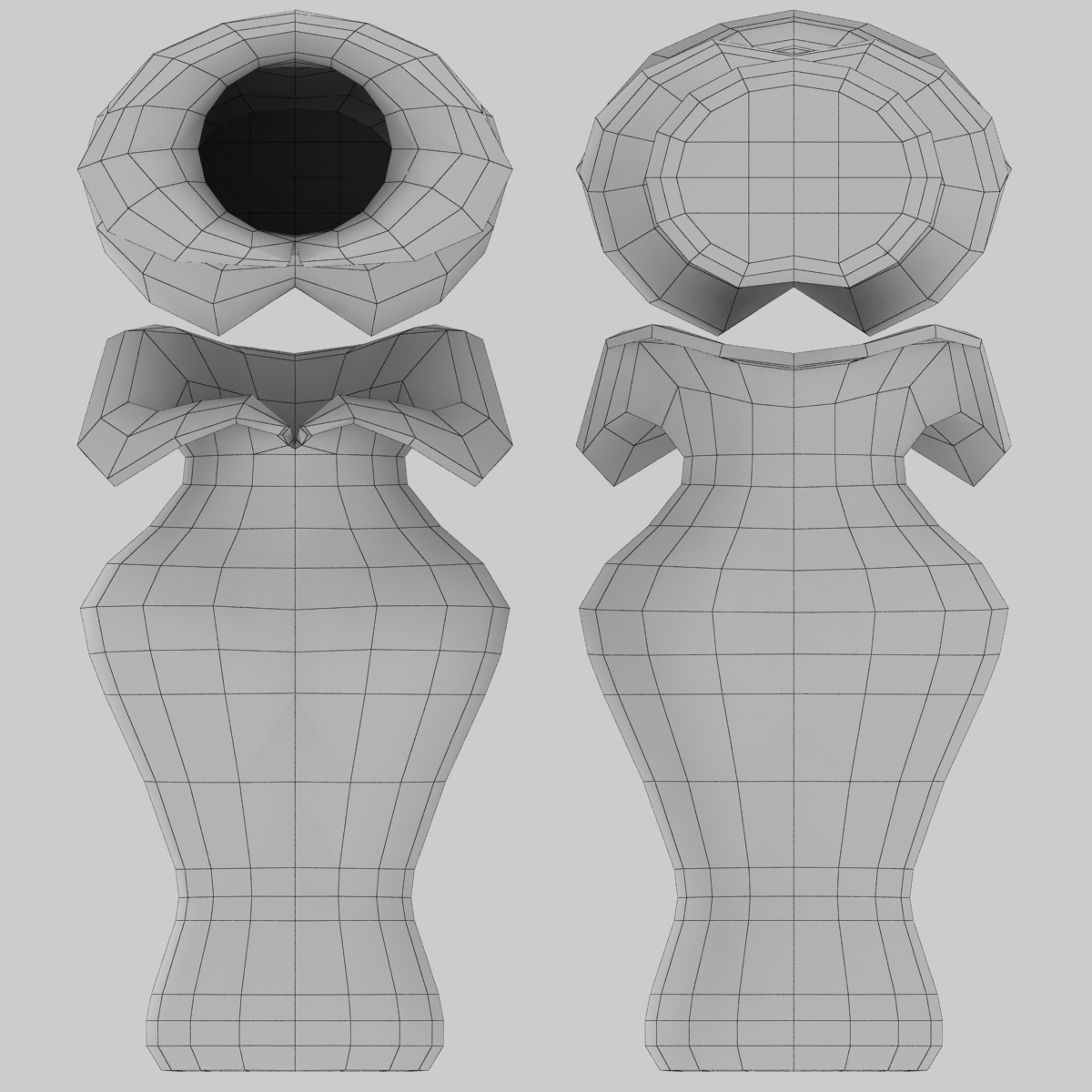 3d realistic human shaped vase model