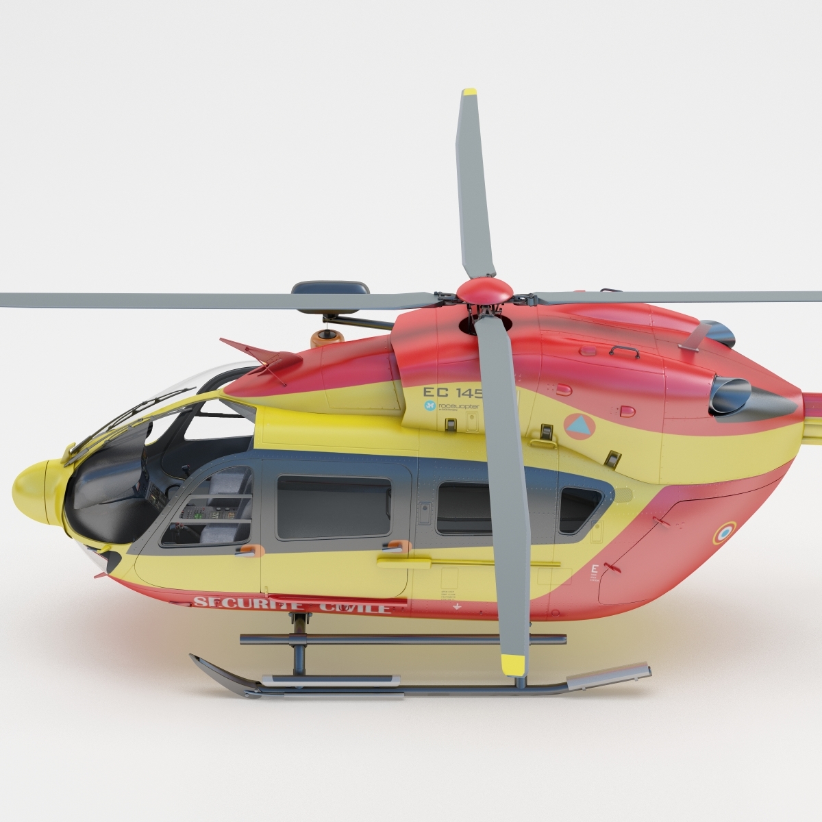 eurocopter ec145 helicopter 3d 3ds