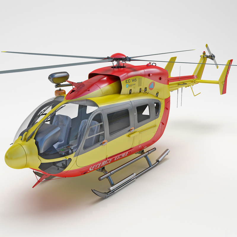 eurocopter ec145 helicopter 3d 3ds