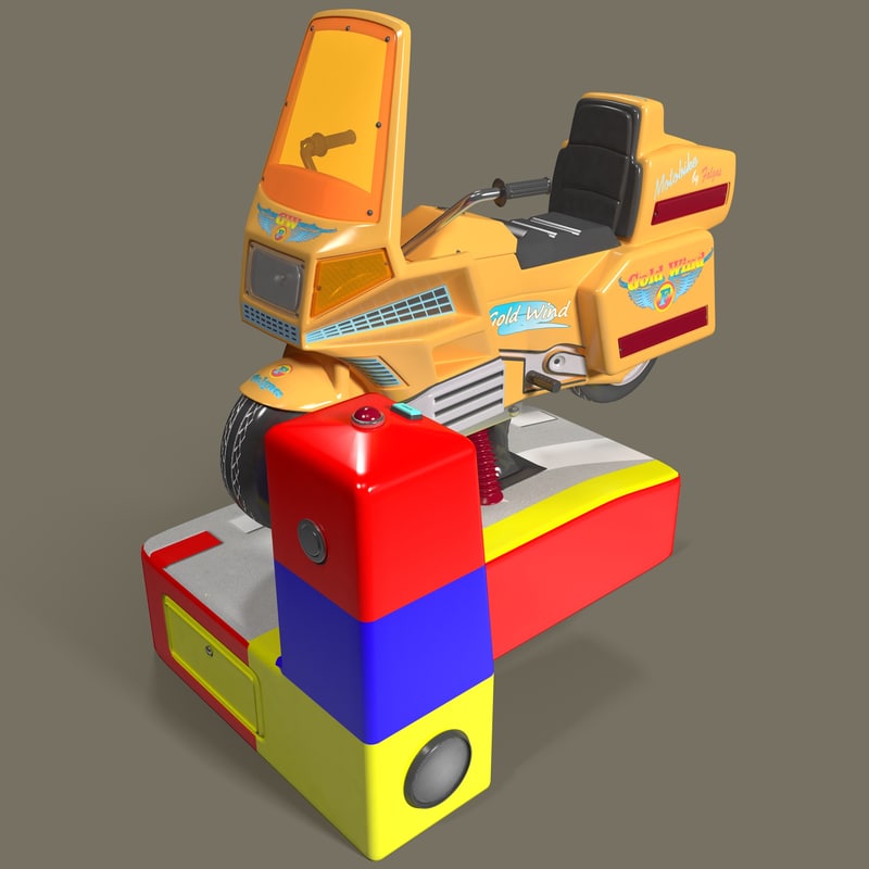 kids coin operated motorcycle 3d model