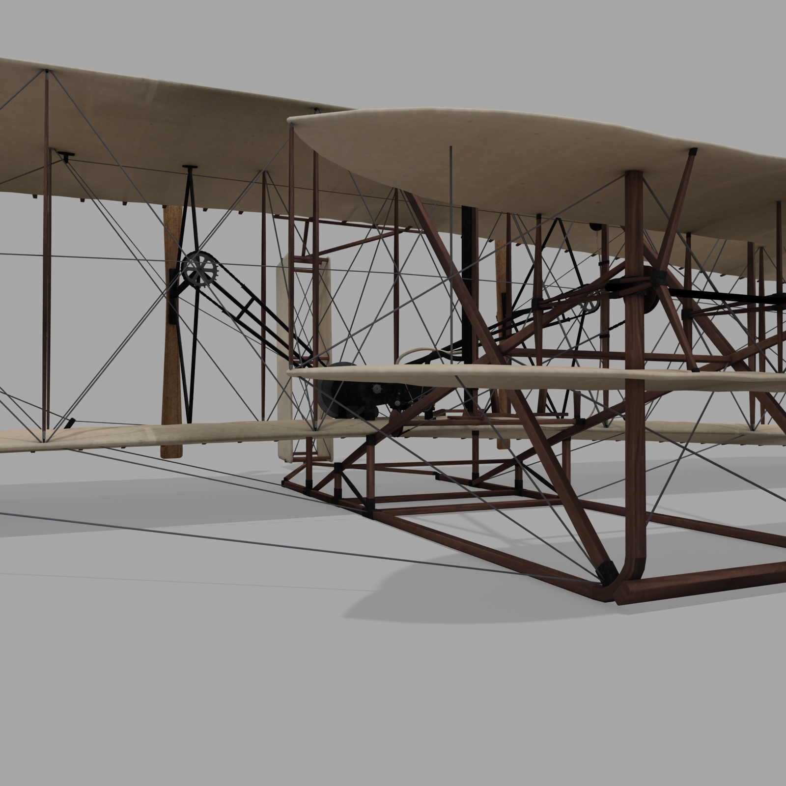 wright flyer 1903 brothers 3d model