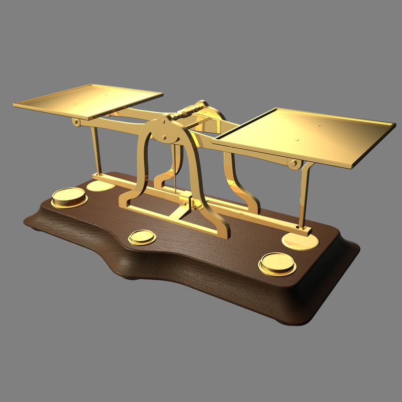 antique postage scales 3d model