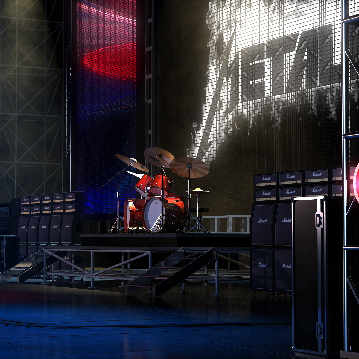 3d model mega live stage set