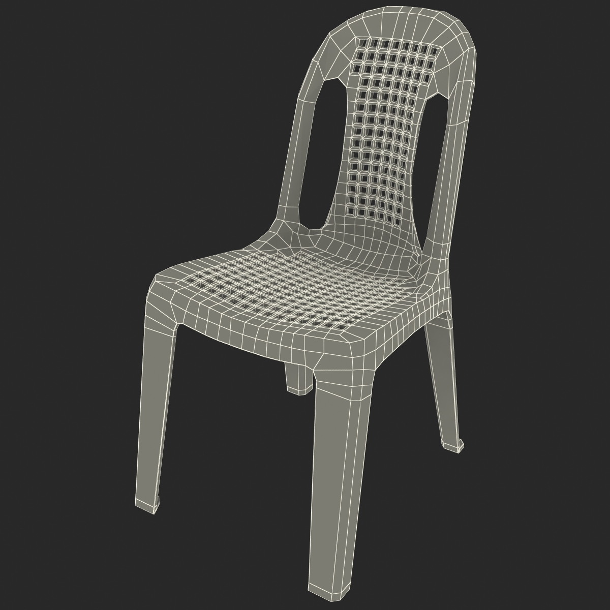 monobloc chair 4 3d max
