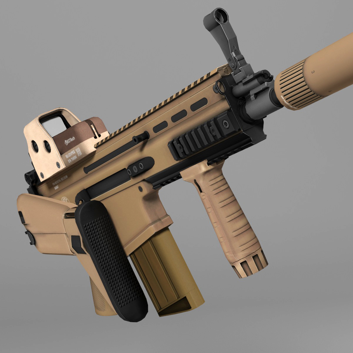 3d assault rifle fn scar-h model
