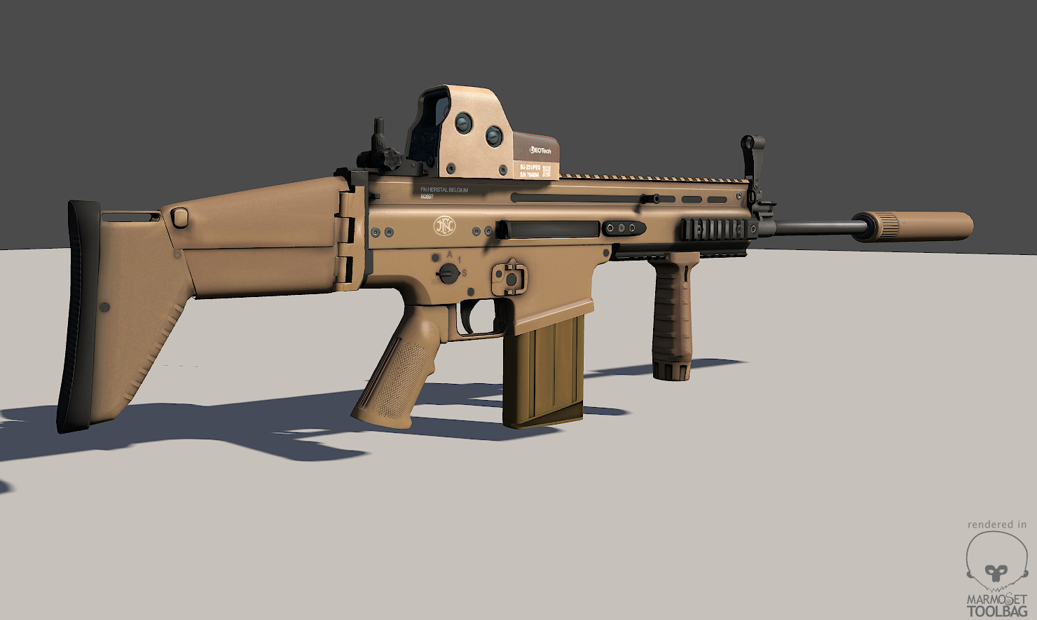 3d assault rifle fn scar-h model