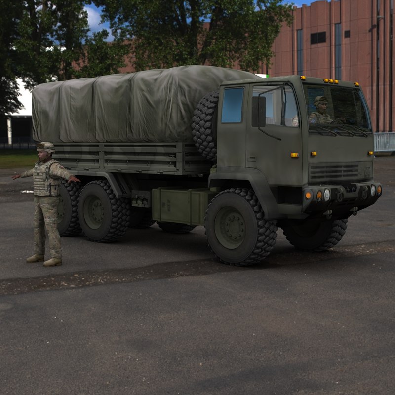 3d model m1083 mtv army truck