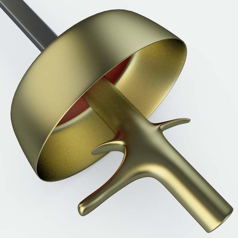 3d fencing practice epee weapon sword model