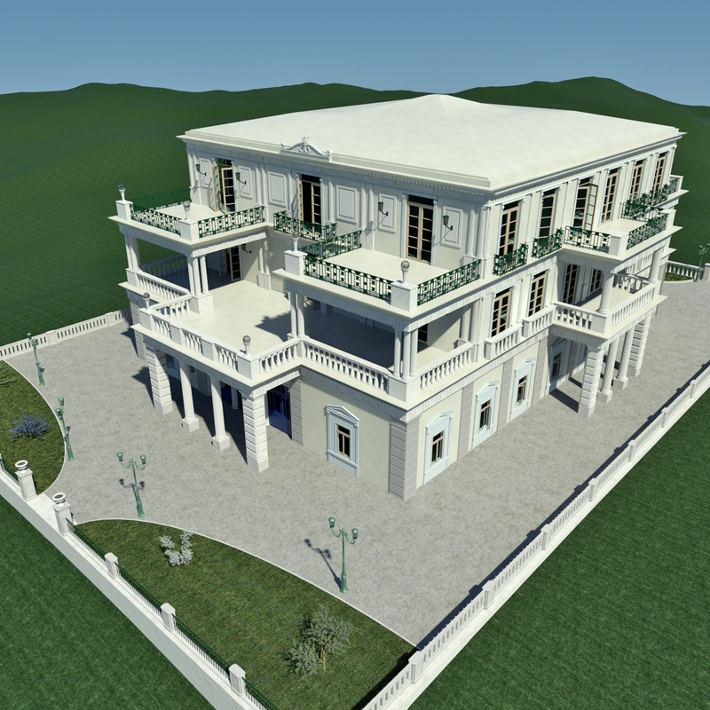 neo-classical palace 3d max