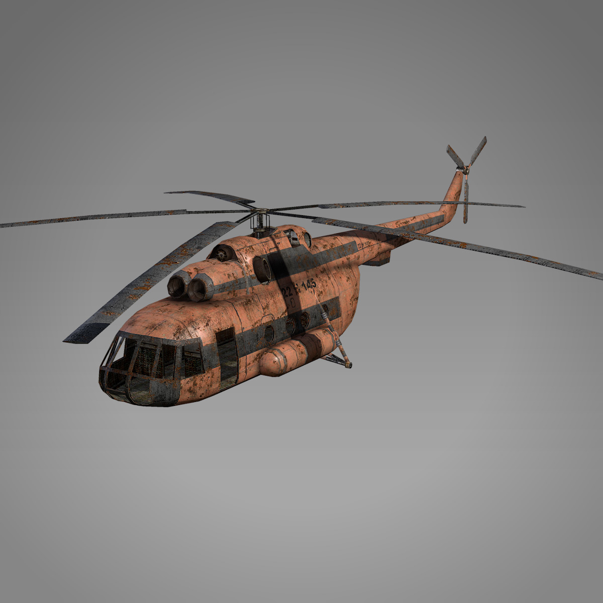 3d rusty helicopter