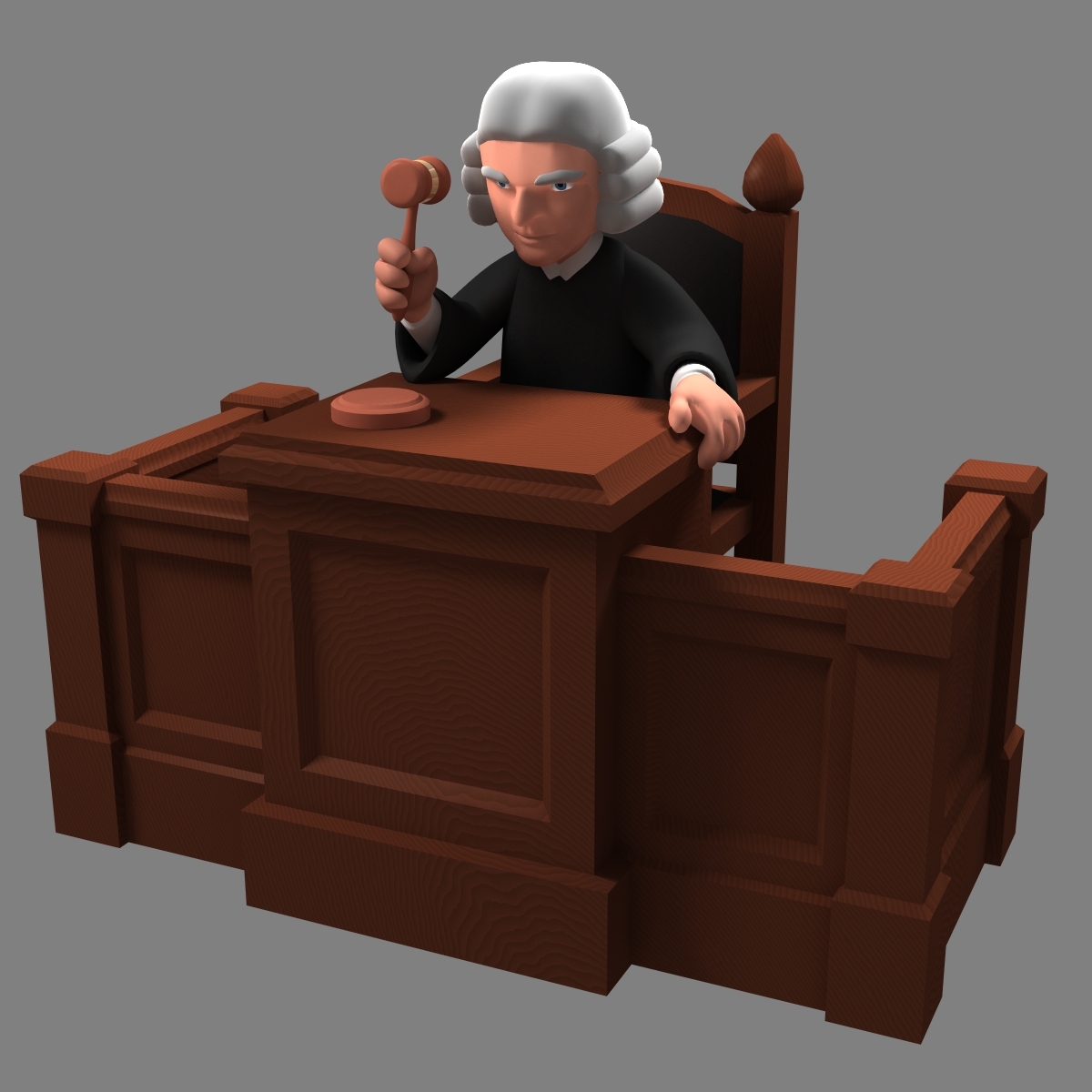 cartoon judge 3d model