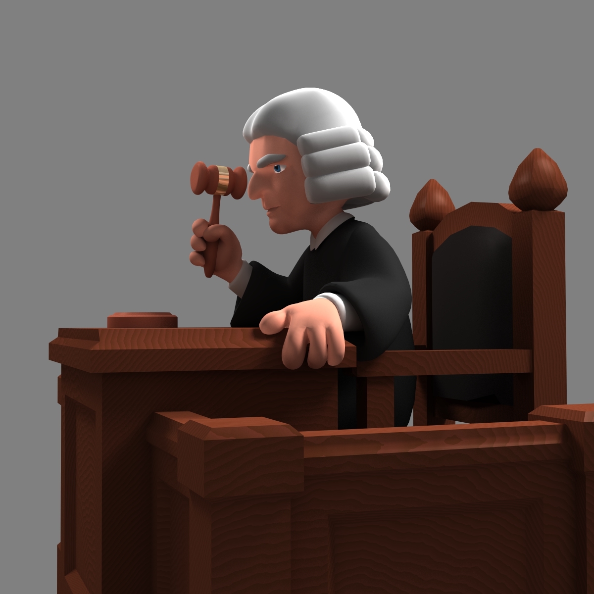 cartoon judge 3d model