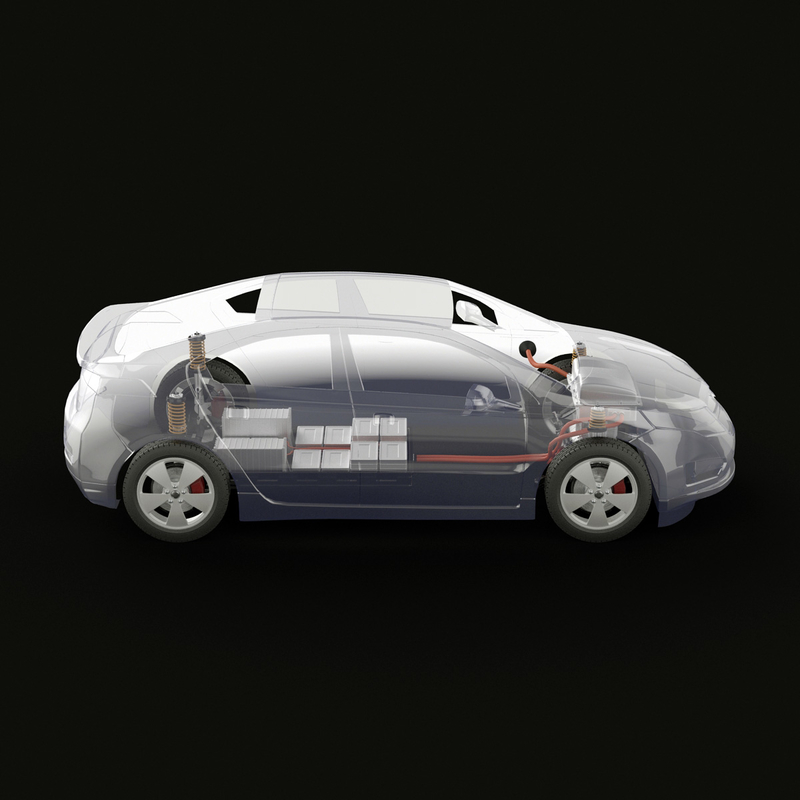 3d electric car x-ray