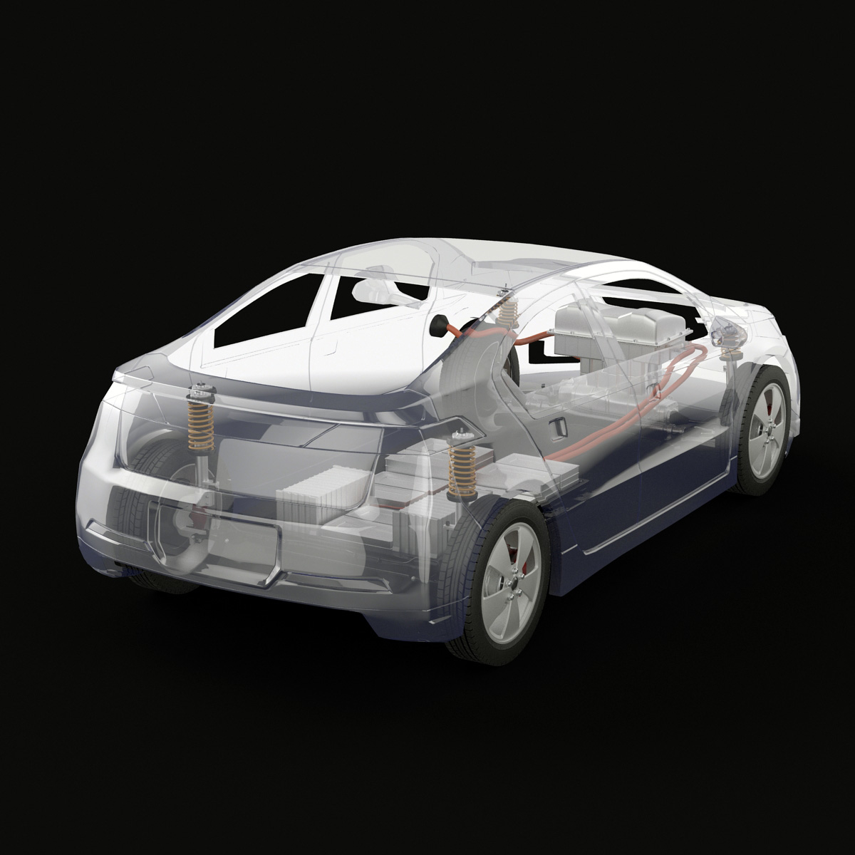 3d electric car x-ray