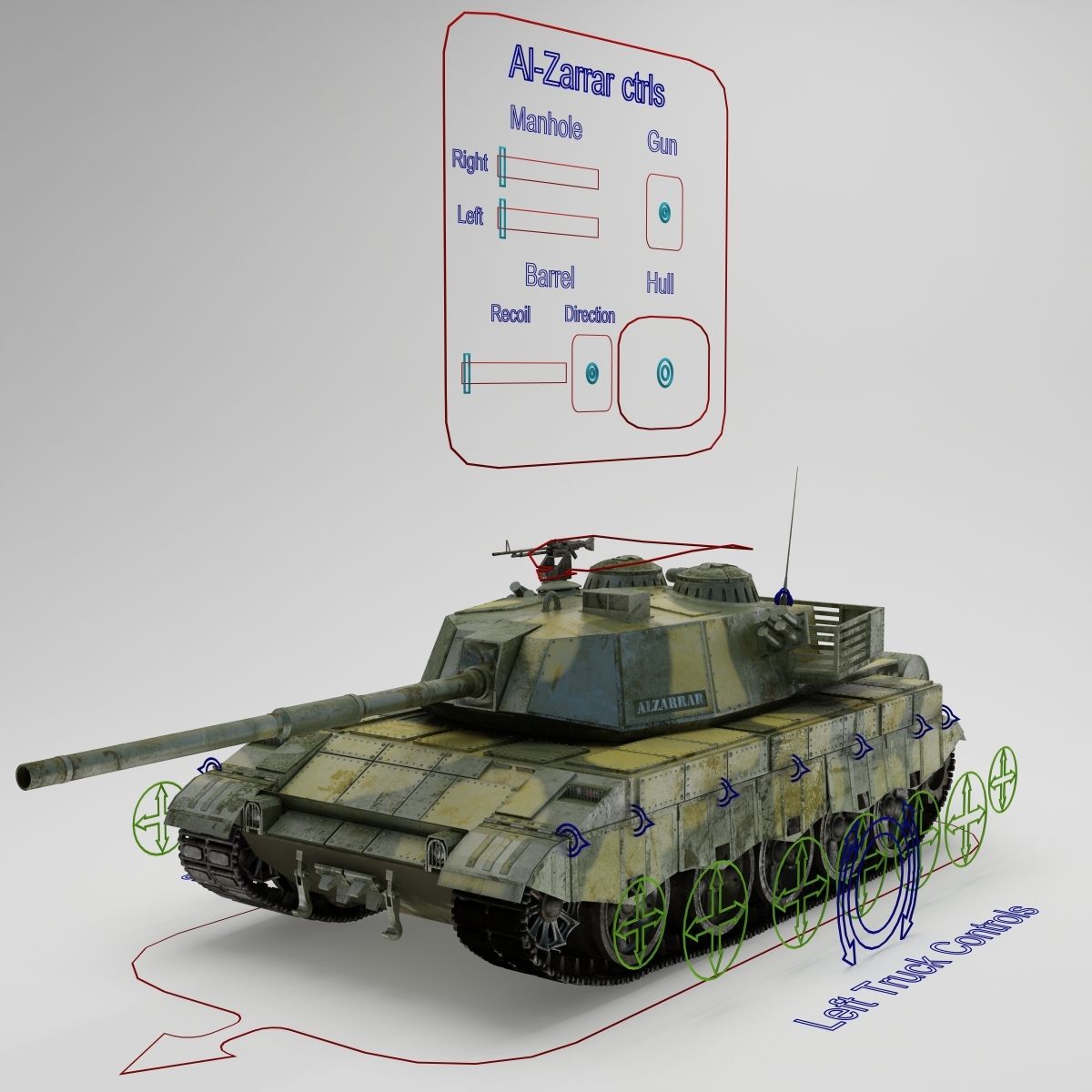 3d model al-zarrar pakistan main battle tank
