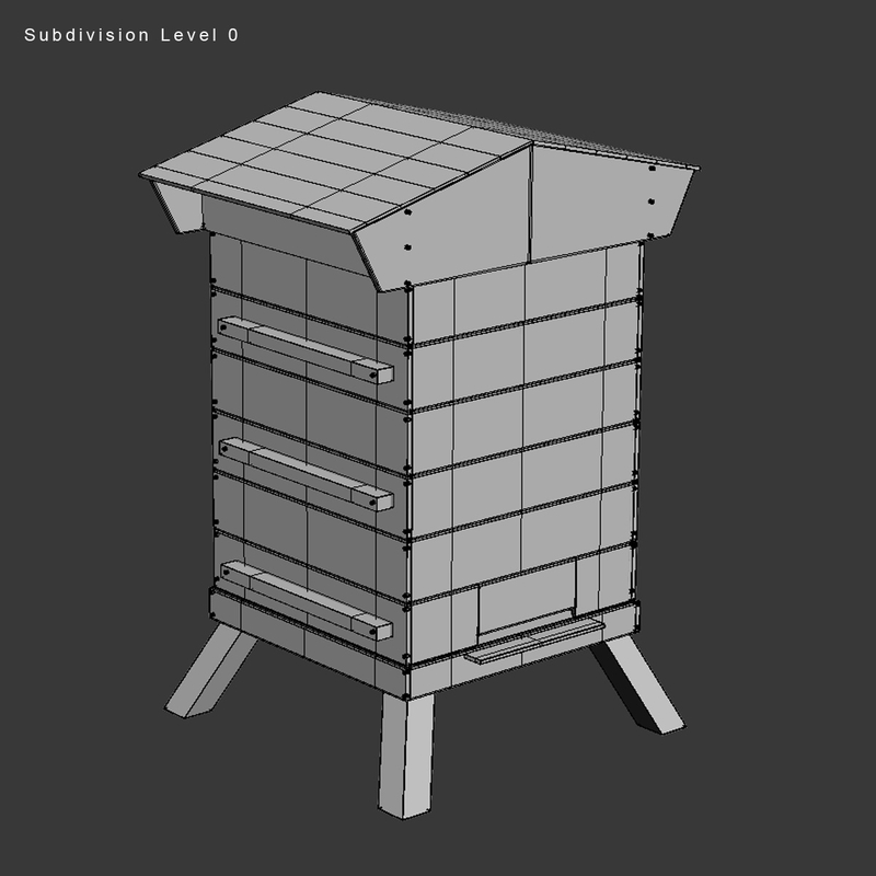 3d model beehive hive bee