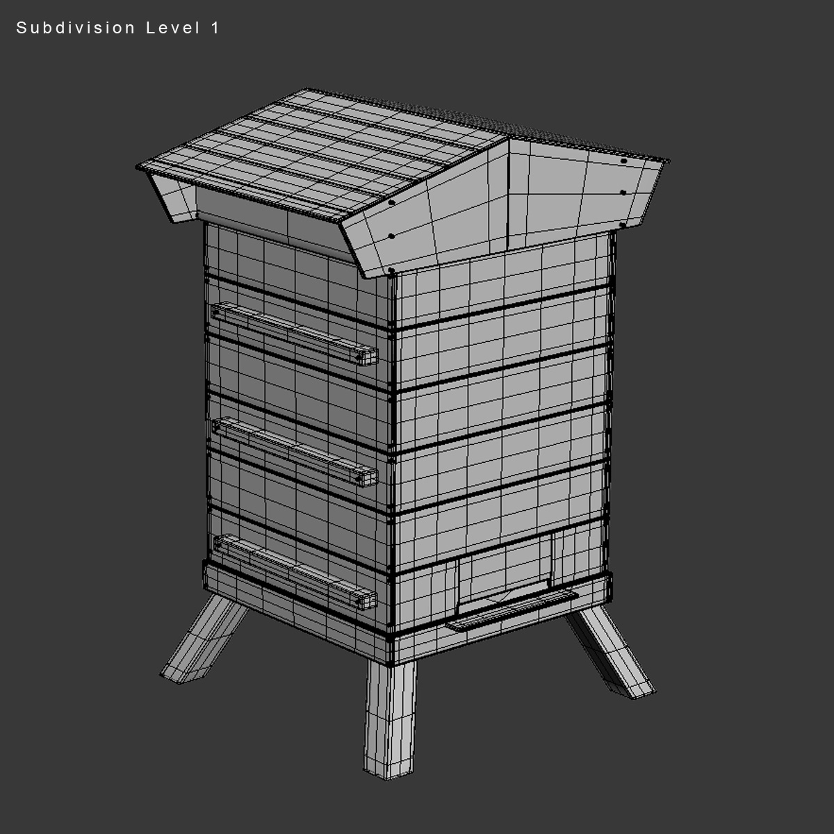 3d model beehive hive bee