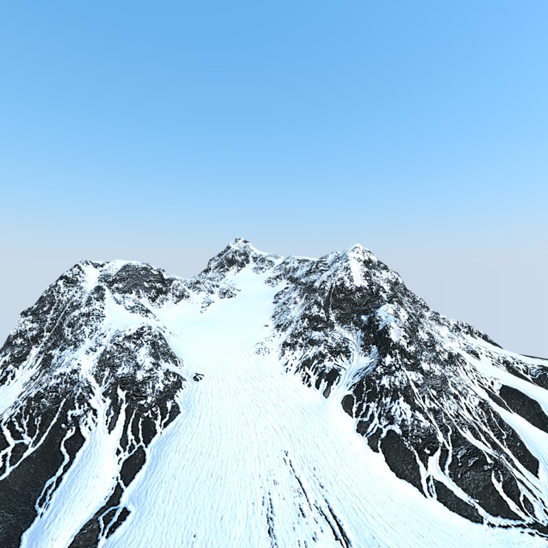 obj snow mountain landscape displacement