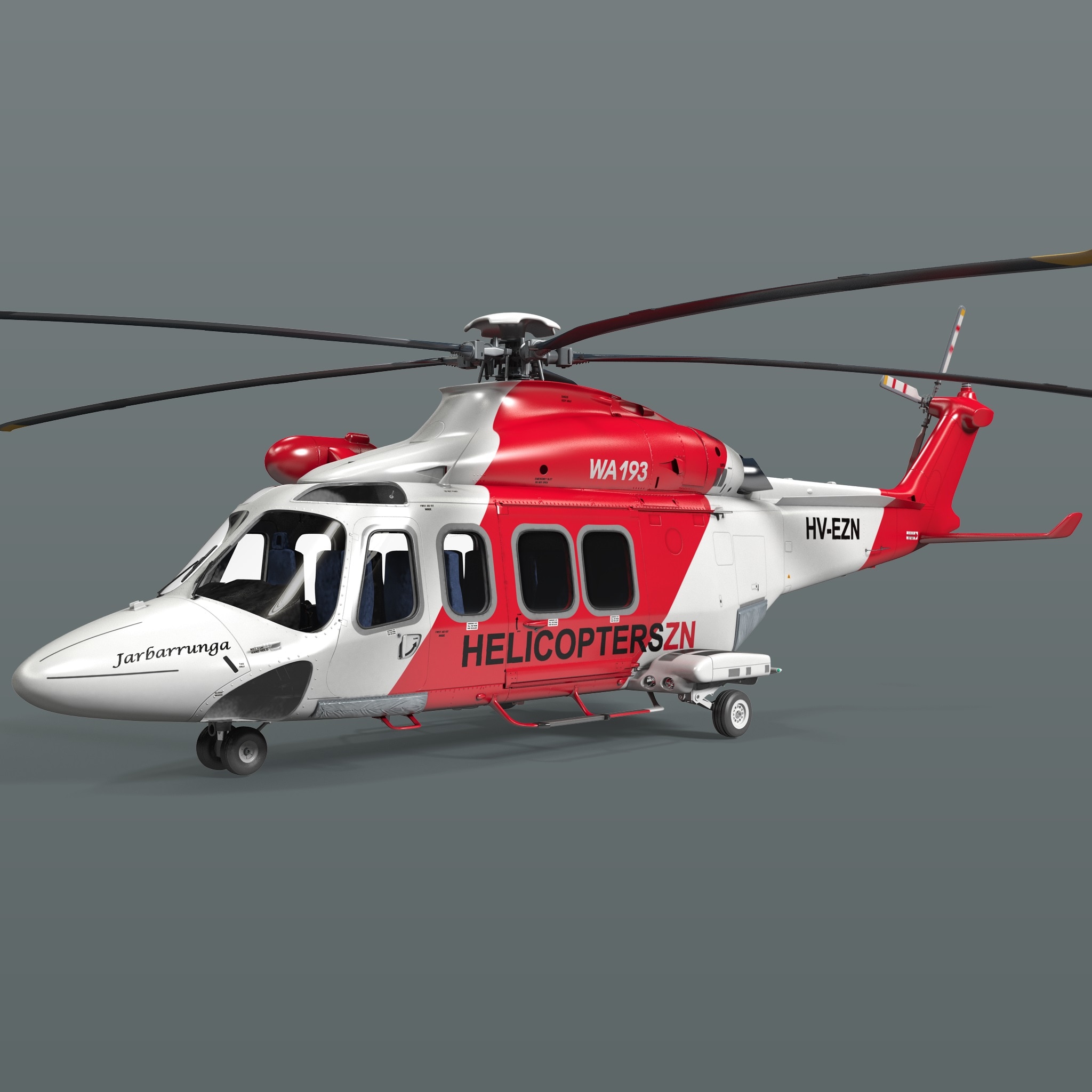 agustawestland aw139 helicopter 3d model