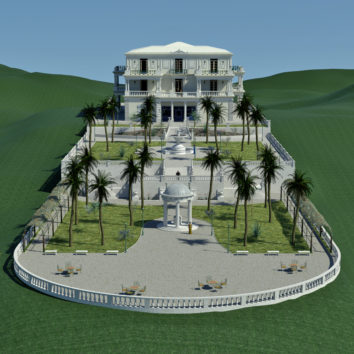 3d model of palace terrace garden