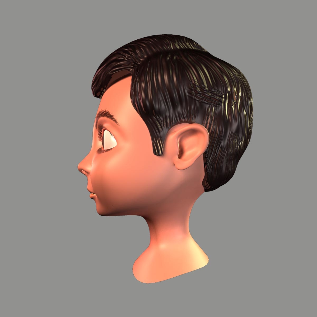 3d cartoon boy head model