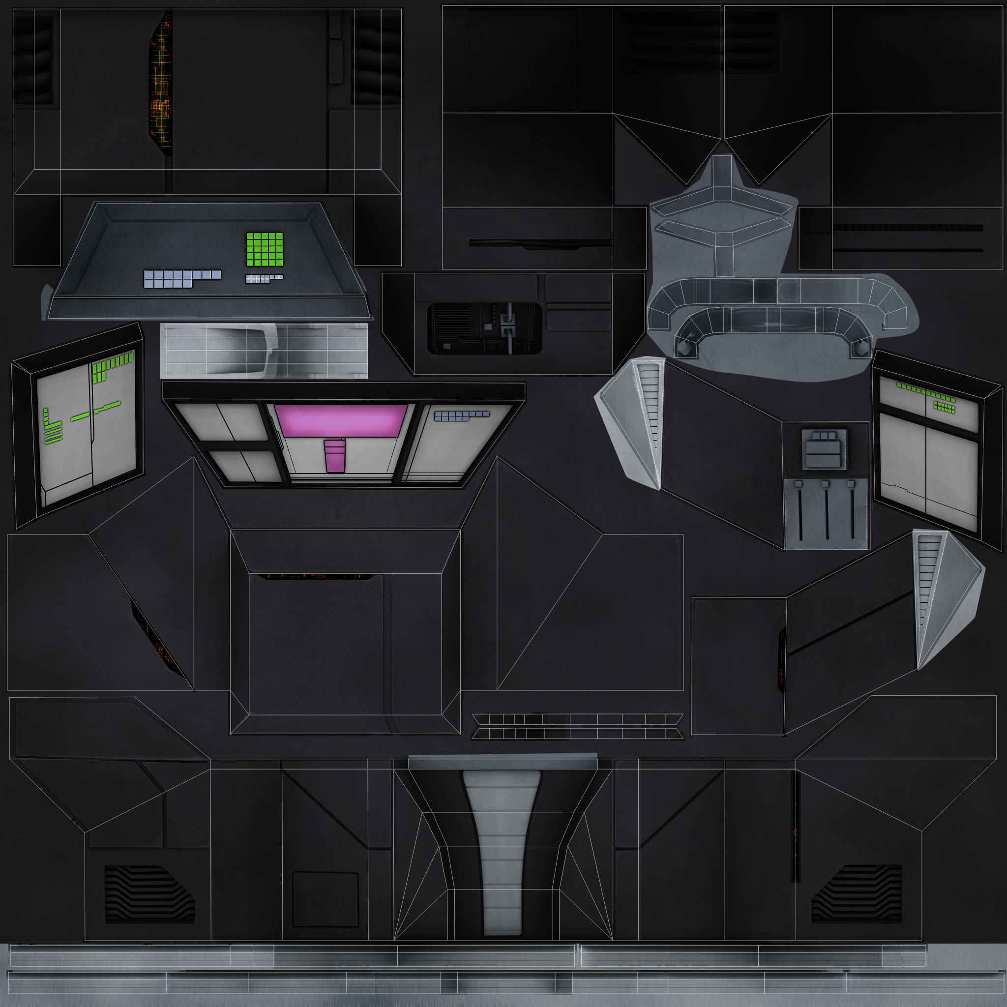 obj science fiction computer module